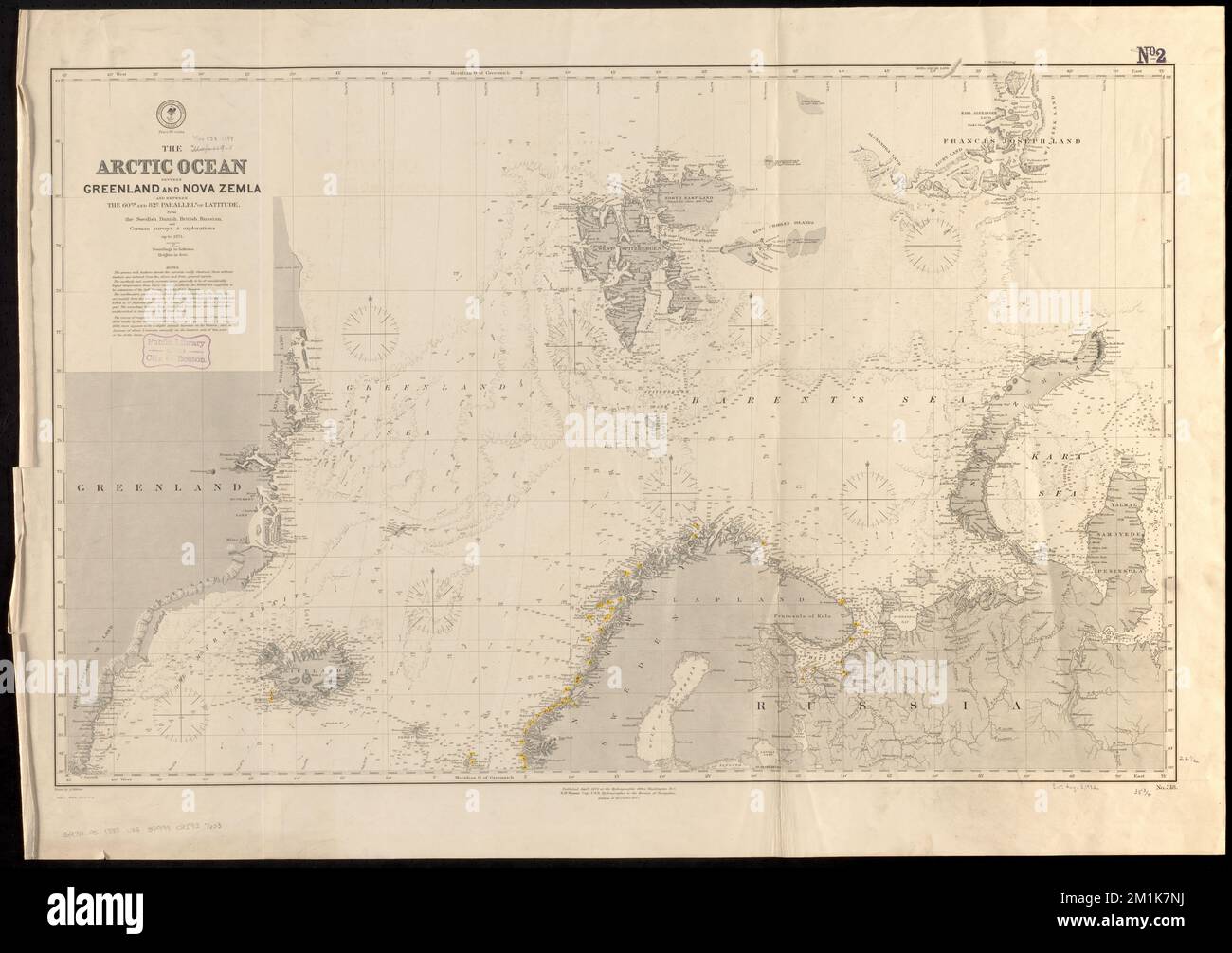 The Arctic Ocean between Greenland and Nova Zemla and between the 60th ...