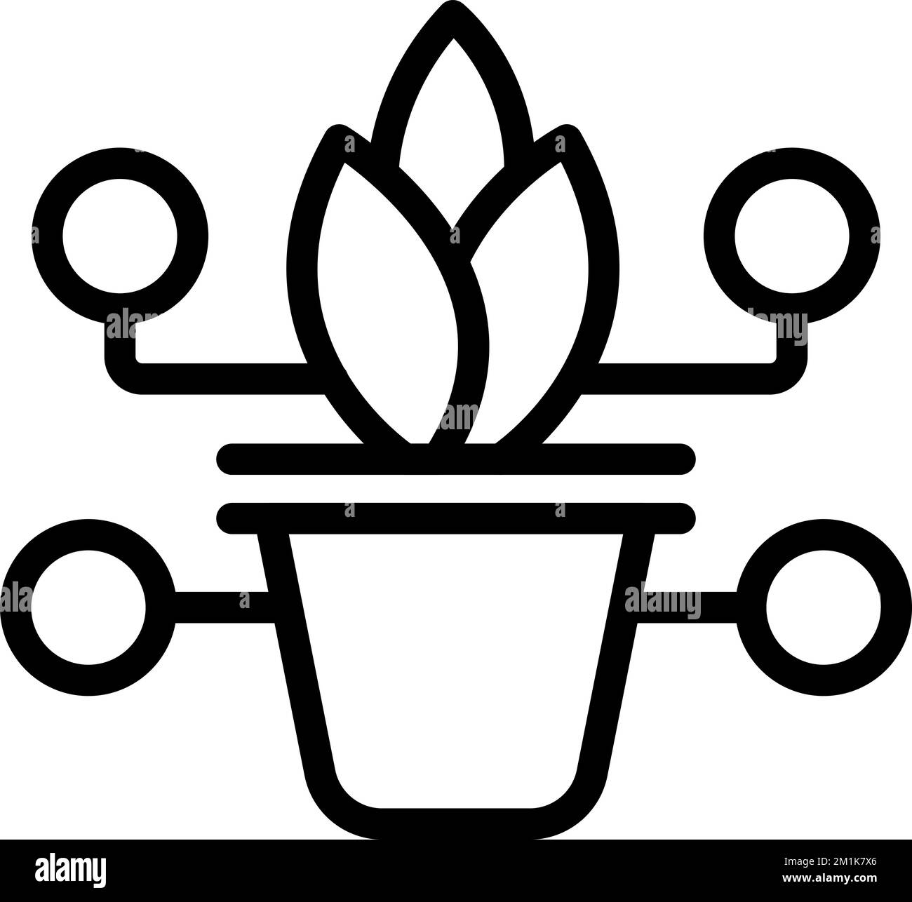 Smart plant pot control icon outline vector. Digital agriculture ...