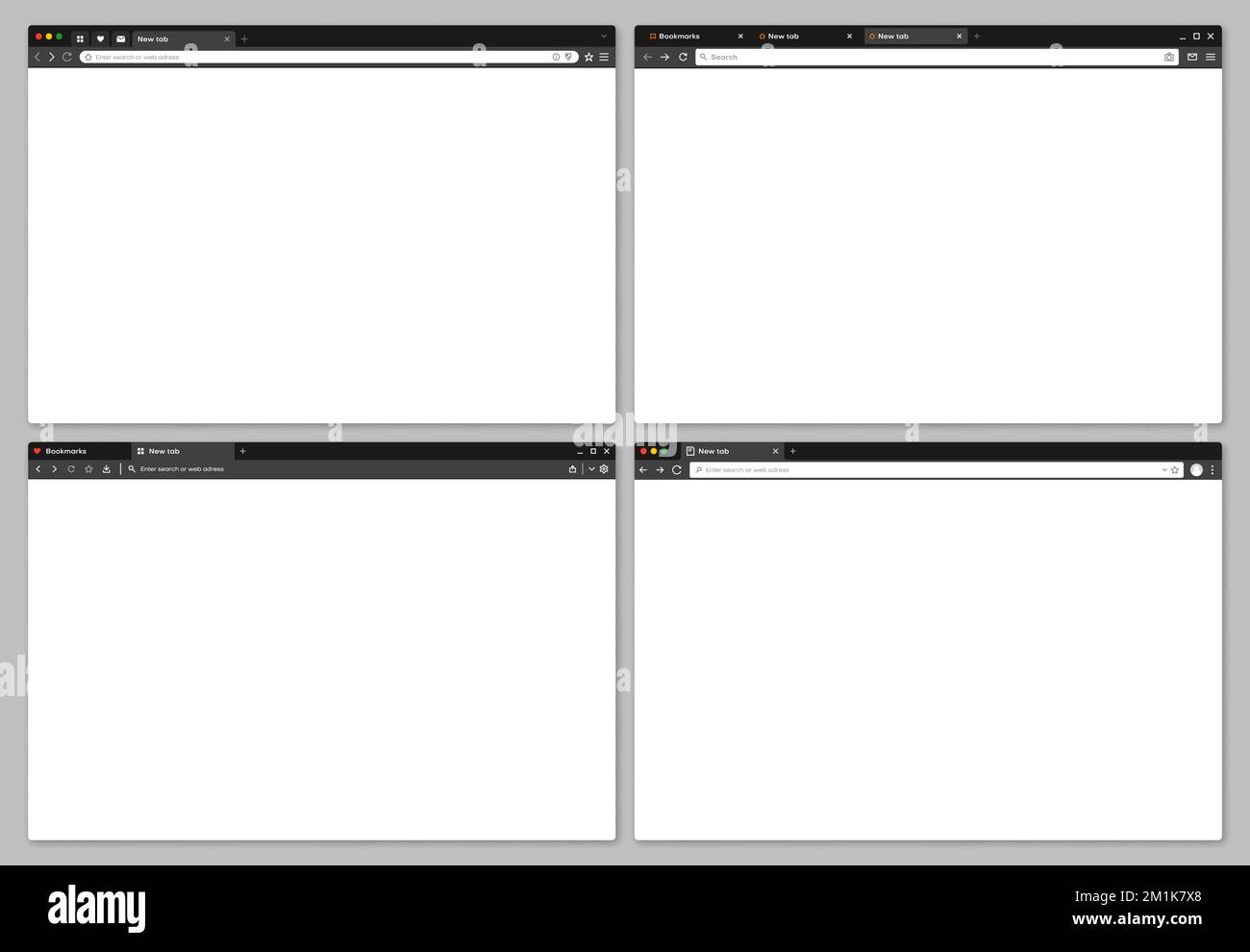 Web browser mockup. Window interface with black tabs. Desktop browser ... Web browser mockup. Window interface with black tabs. Desktop browser ...