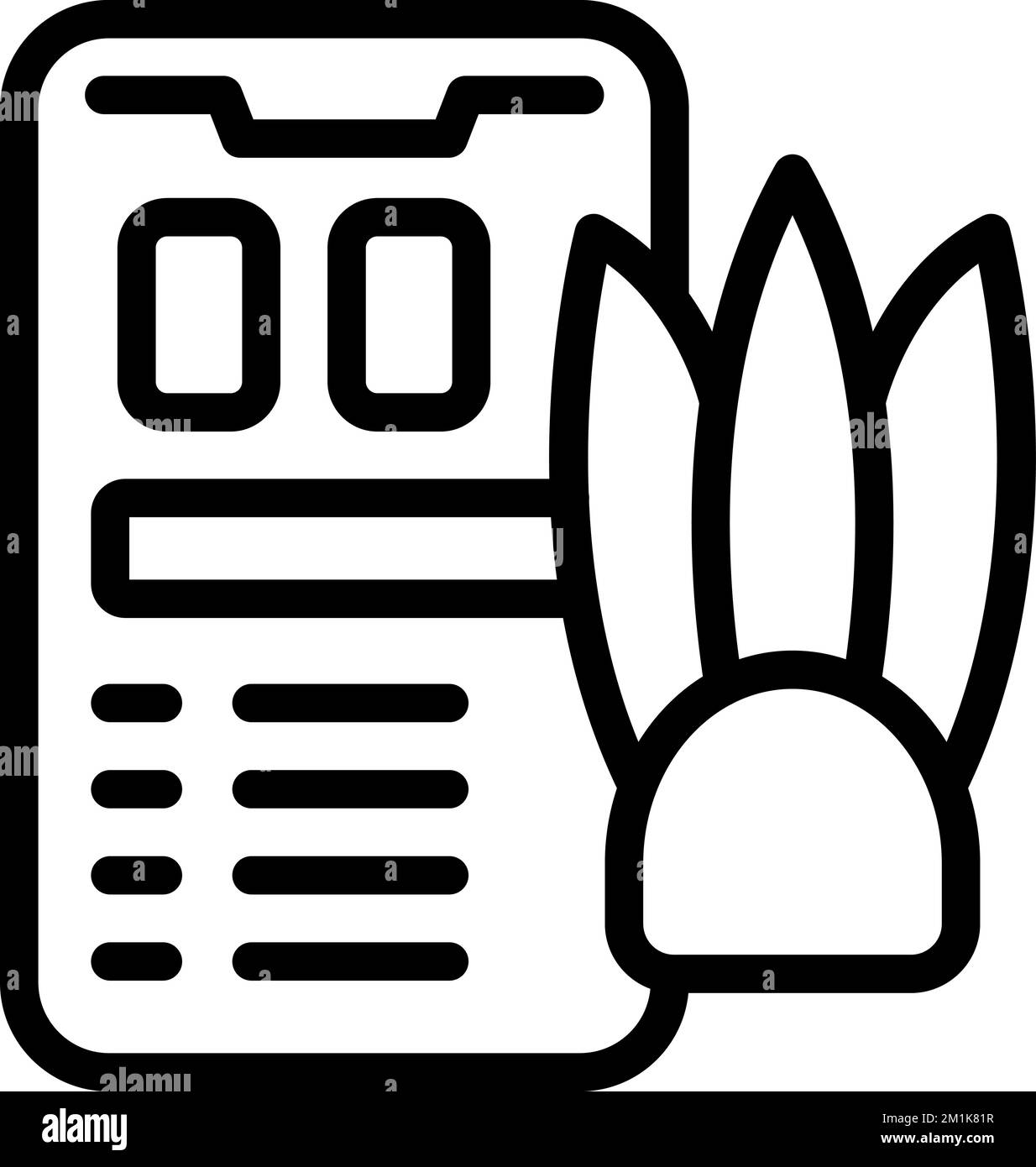 Phone plant control icon outline vector. Farm tablet. Robot data Stock ...