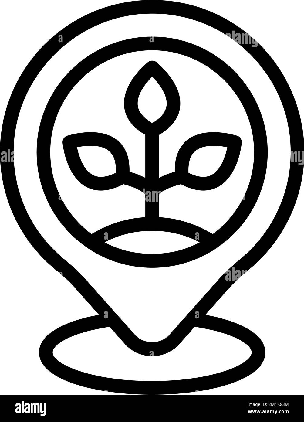 Smart plant location icon outline vector. Digital future. Data app ...