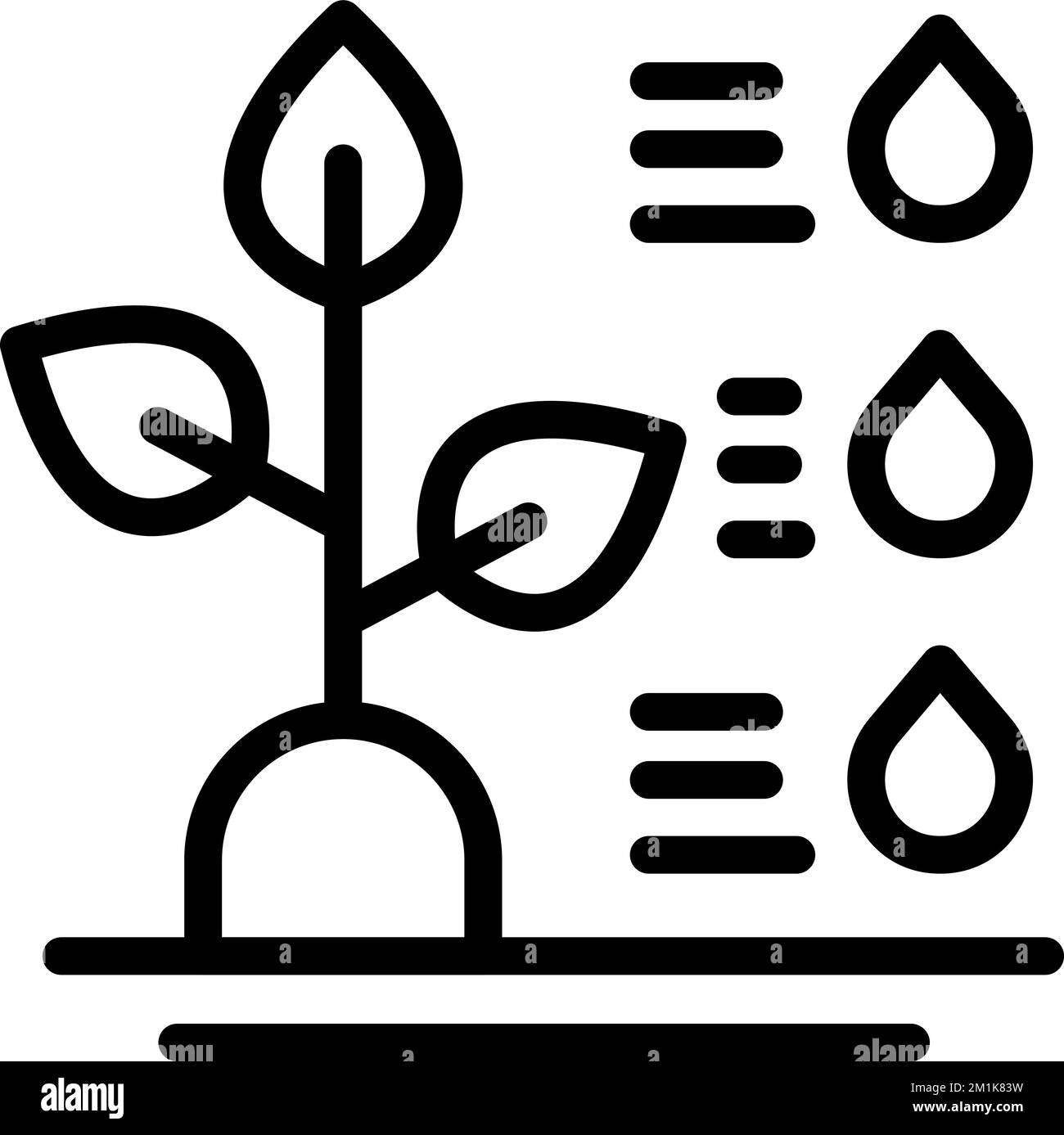 Water drop plant sensor icon outline vector. Digital future. Vertical ...