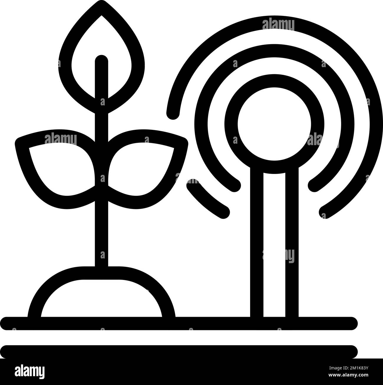 Plant food control icon outline vector. Digital future. System sensor ...