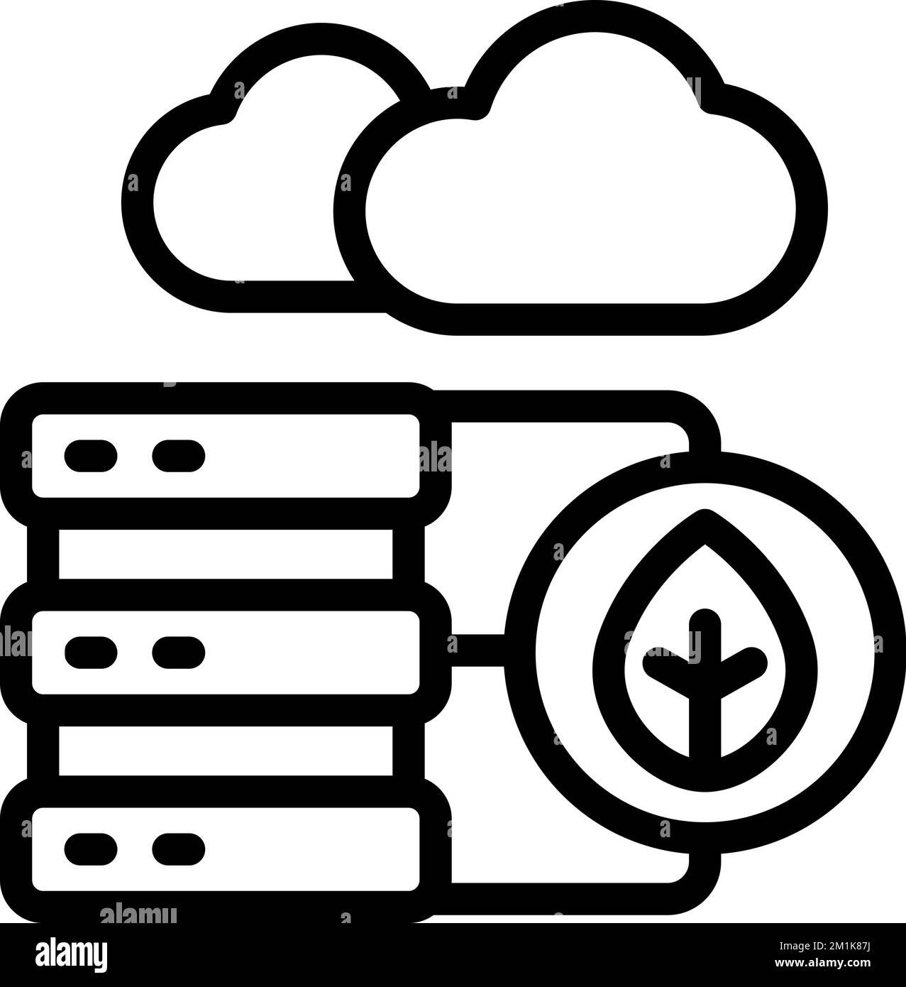 Server data control icon outline vector. Farm future. App smart Stock ...