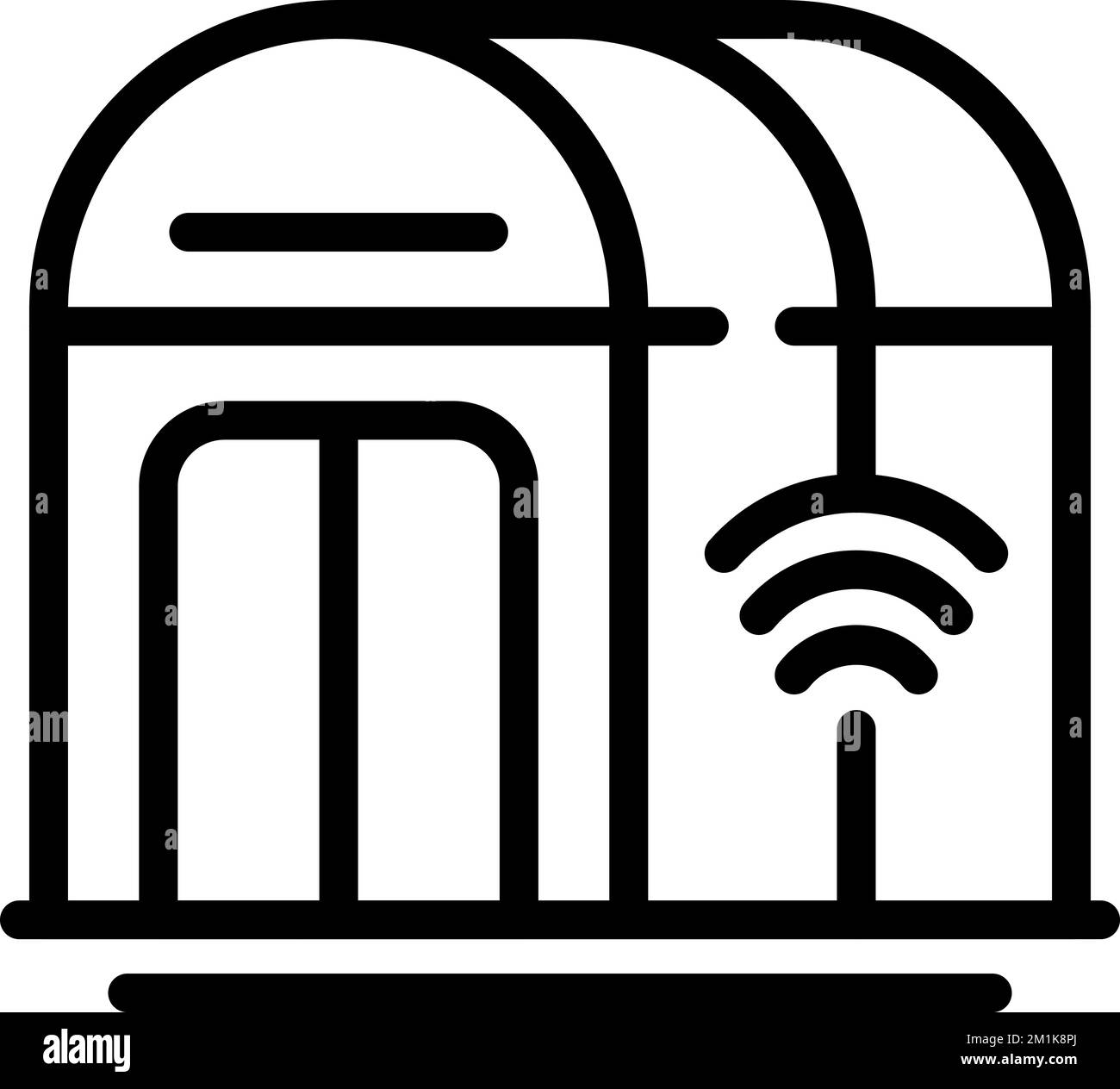 Modern greenhouse icon outline vector. Digital future. Food sensor ...