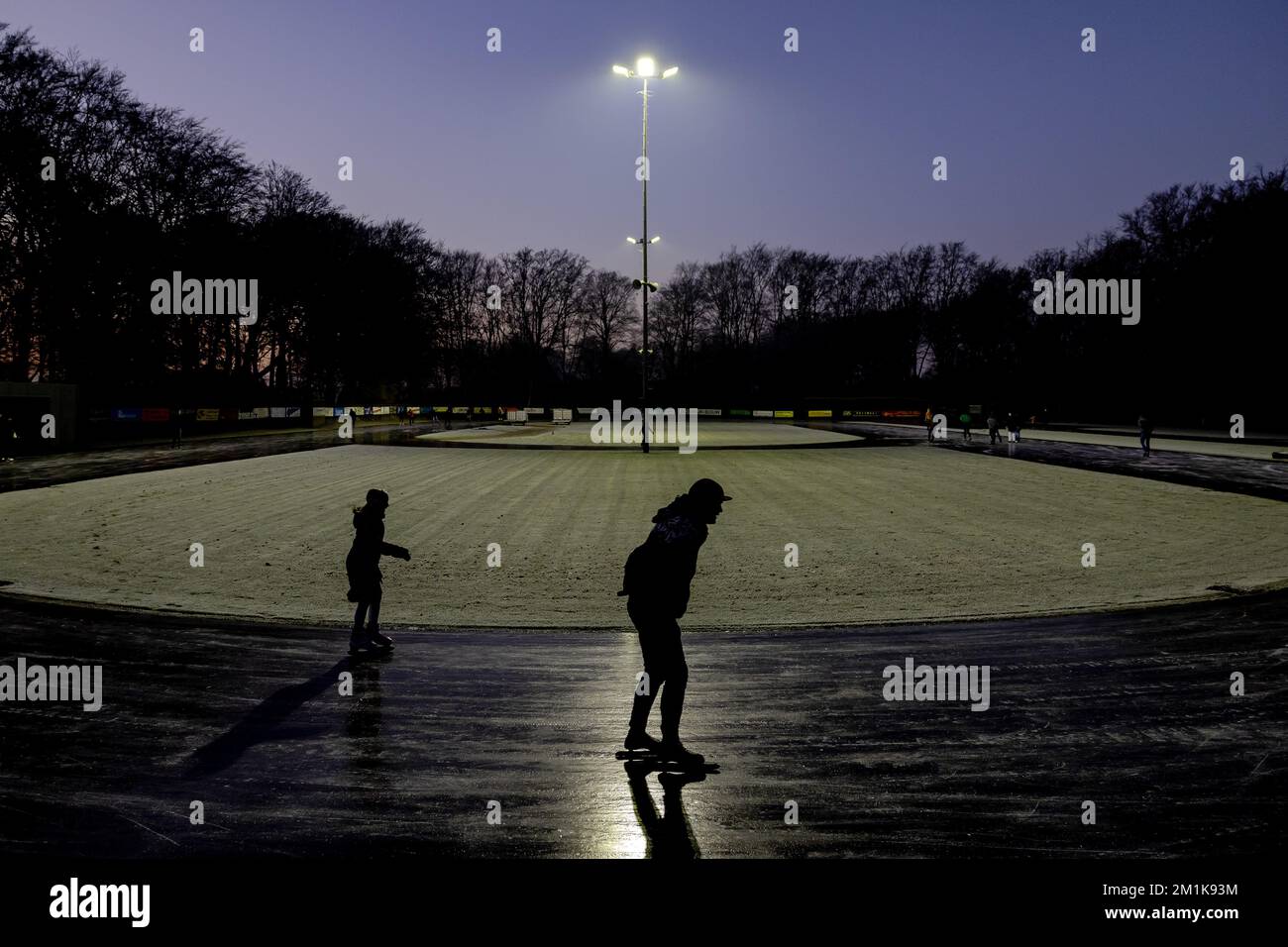DOORN - Netherlands, 13/12/2022, The first skaters ride their laps on ...