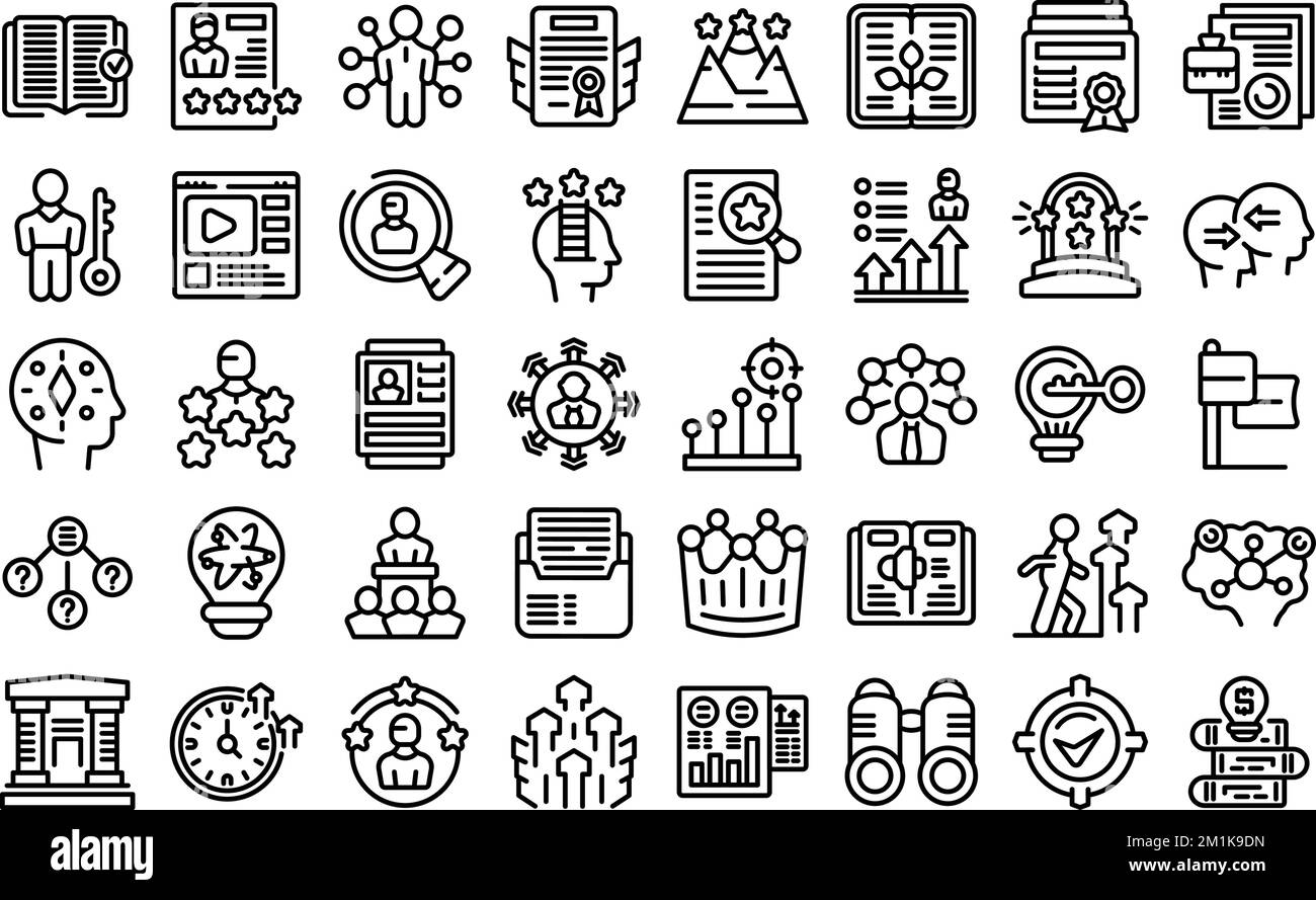 Skill development icons set outline vector. Change business. New ...