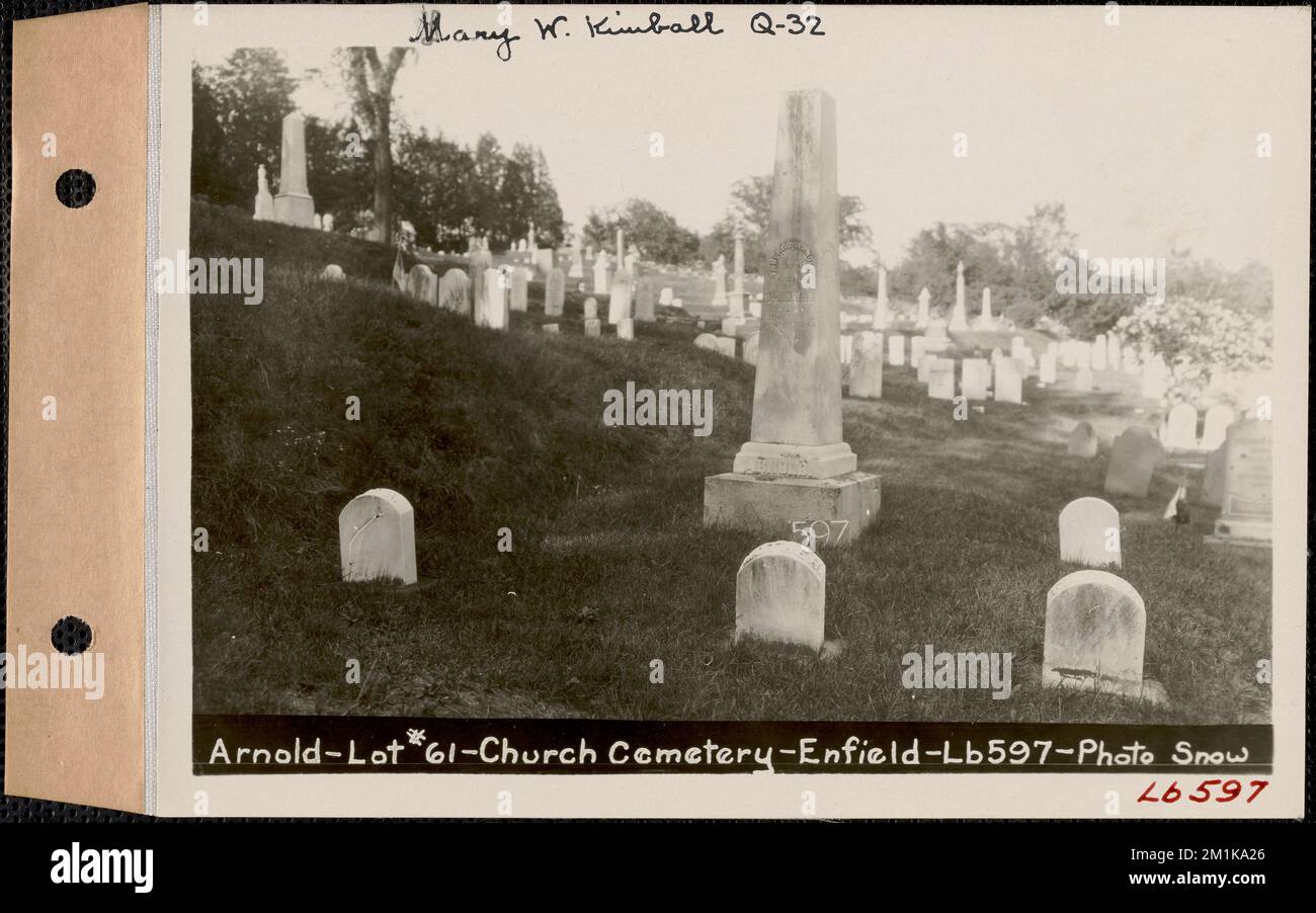 Arnold, Church Cemetery, lot 61, Enfield, Mass., ca. 1930-1931 : Mary W ...