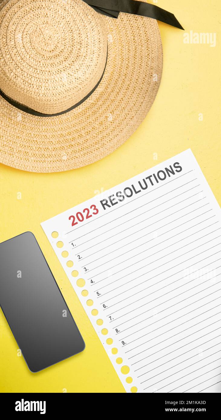 The 2023 resolution list is on the paper. Resolution of 2023. Happy New ...