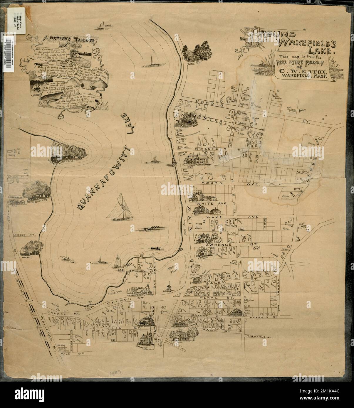 Around Wakefield's lake ,. Lucius Beebe Memorial Library Historic Maps ...