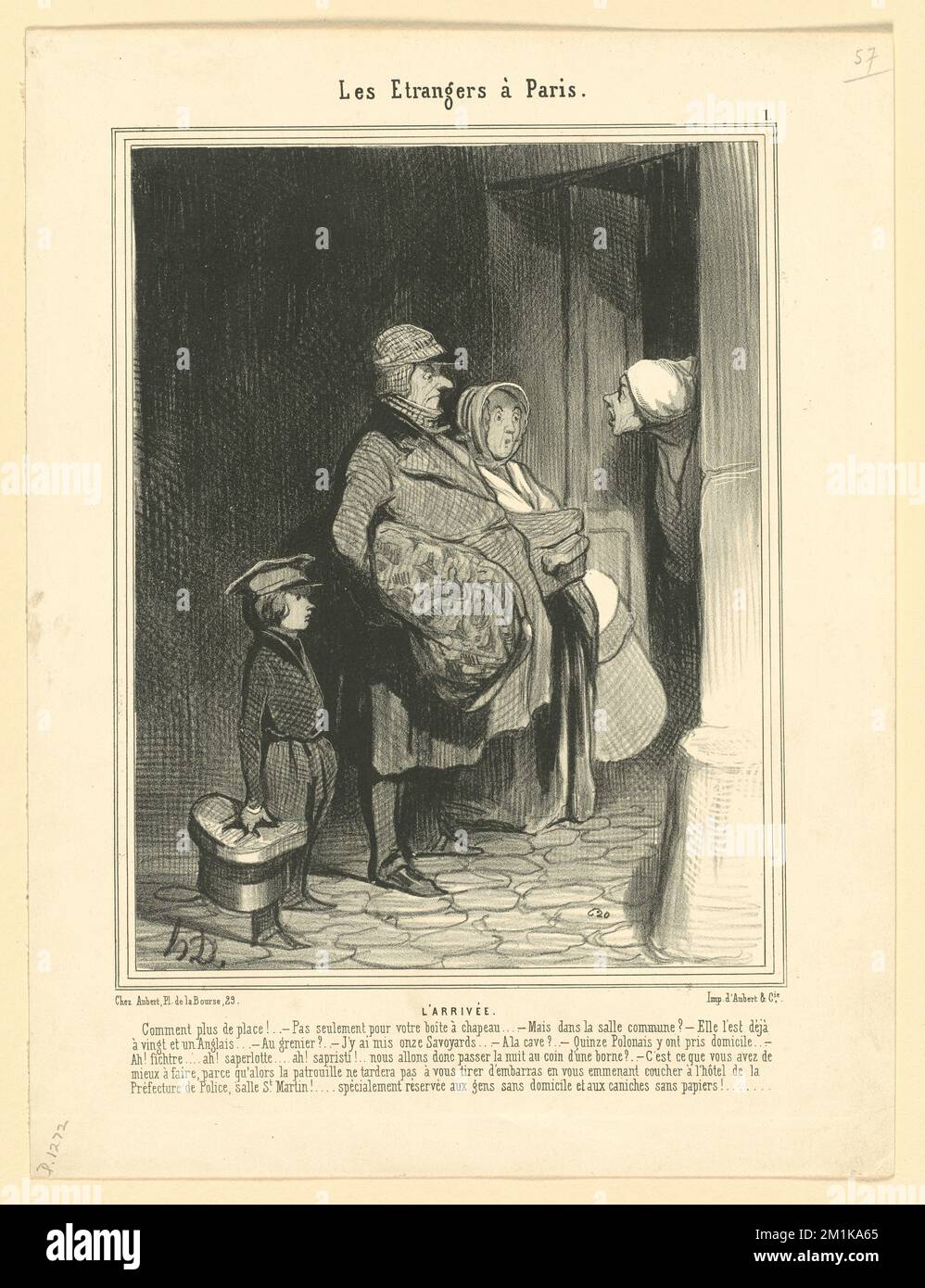 L'Arrivée. Honoré Daumier (1808-1879). Lithographs Stock Photo - Alamy