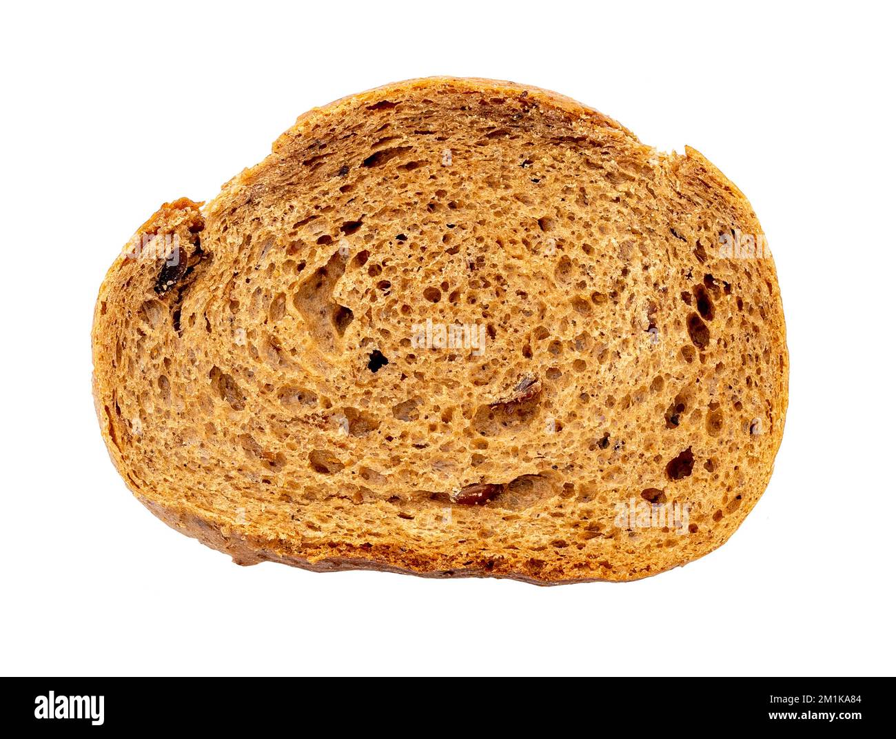 Top view of slice multigrain brown bread isolated on white background ...