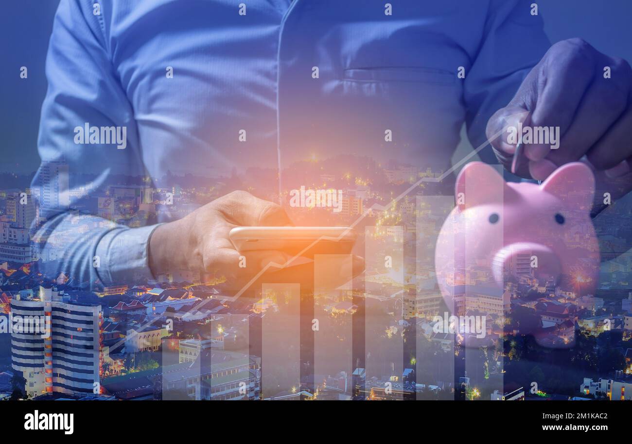 Duoble exposure, Investor online saving concept, Online Investment ...