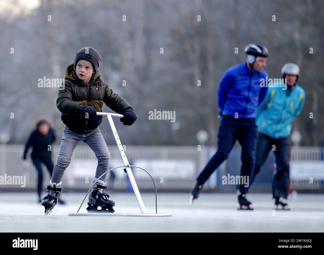 DOORN - Netherlands, 13/12/2022, The first skaters ride their laps on ...