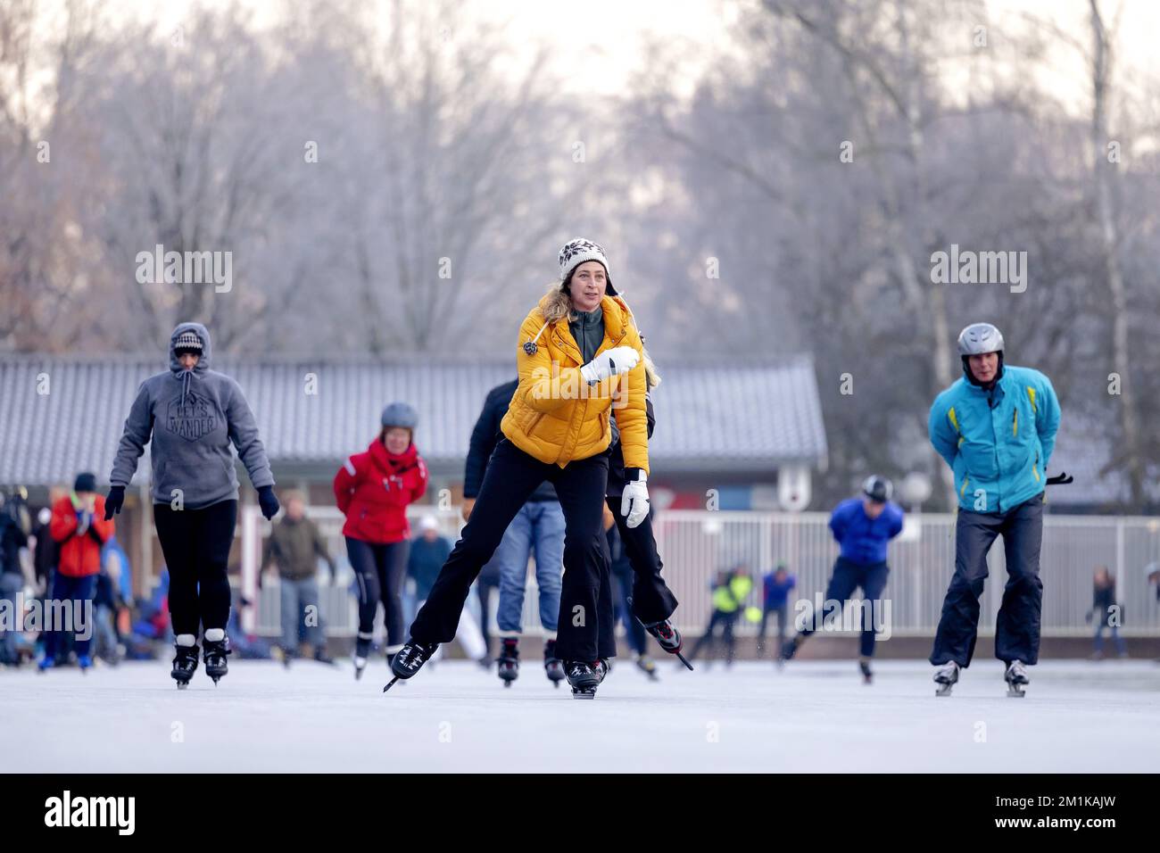 DOORN - Netherlands, 13/12/2022, The first skaters ride their laps on ...