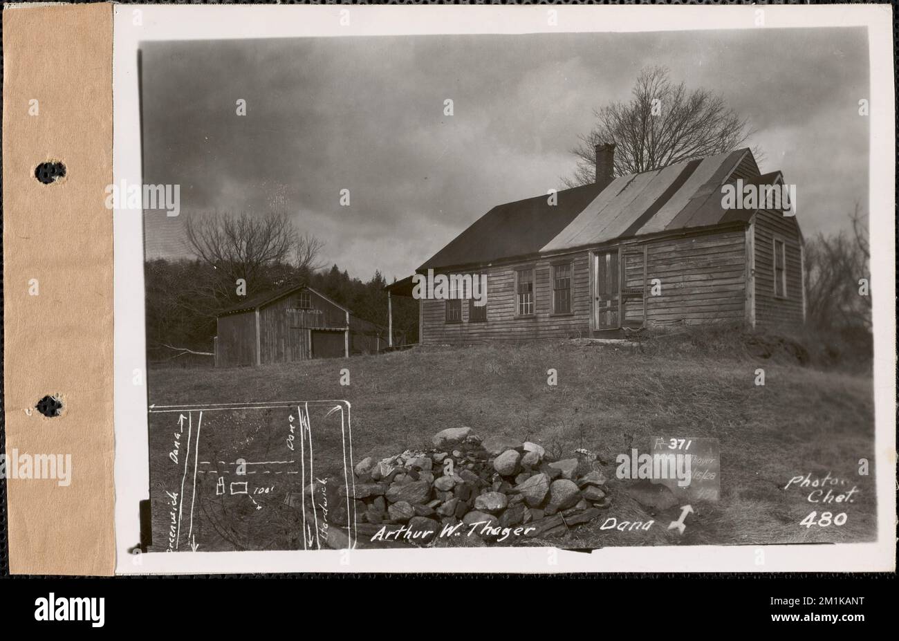 Arthur W. Thayer, house and shed ('Har Da Green'), Dana, Mass., Mar. 15 ...