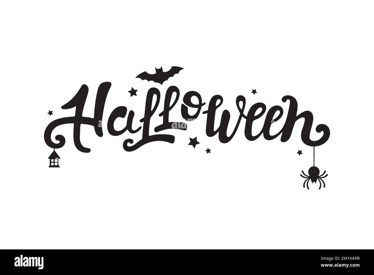 Halloween vector handwritten lettering design. Festive calligraphy with ...