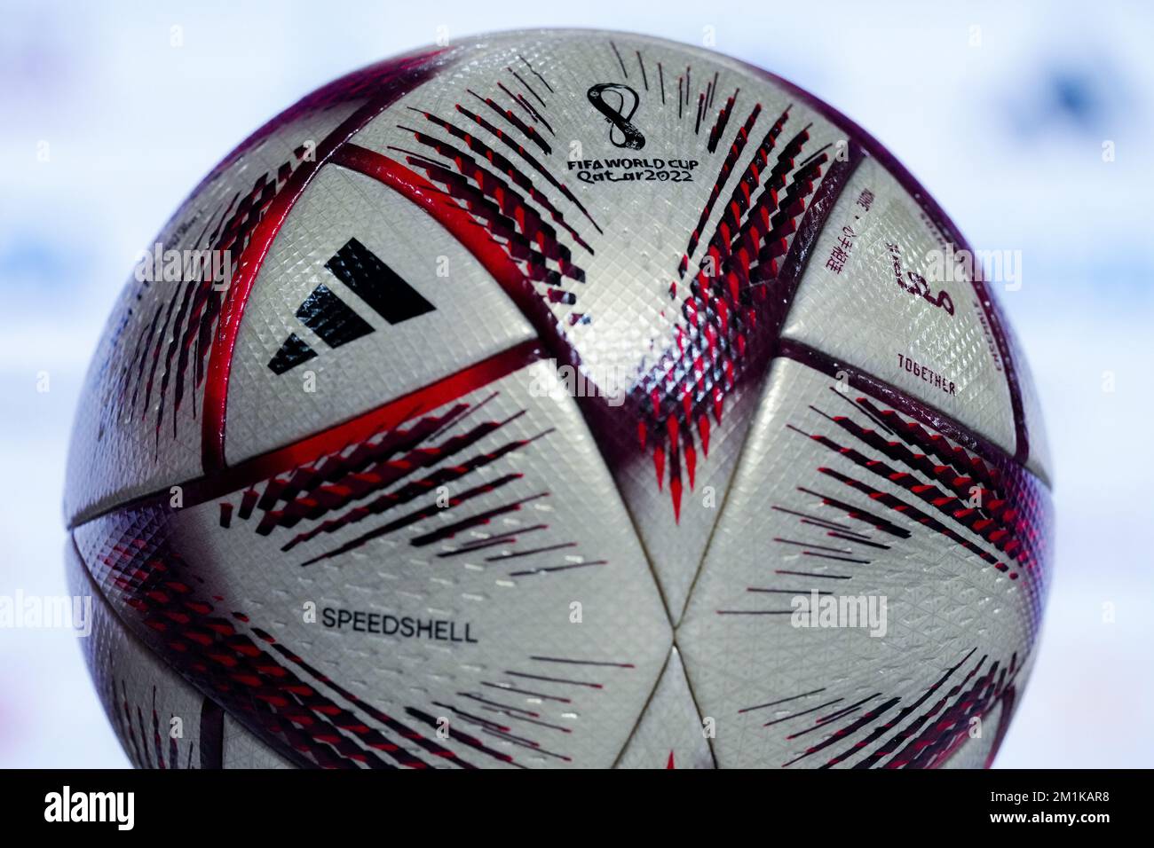 The Adidas Al Hilm football, which will be used during the World Cup ...