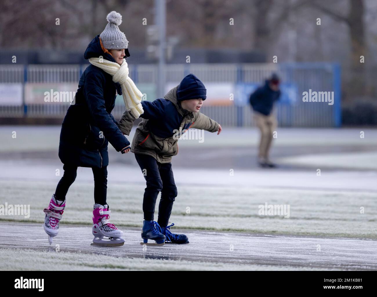 DOORN - Netherlands, 13/12/2022, Ice fun on natural ice. The Doornsche ...