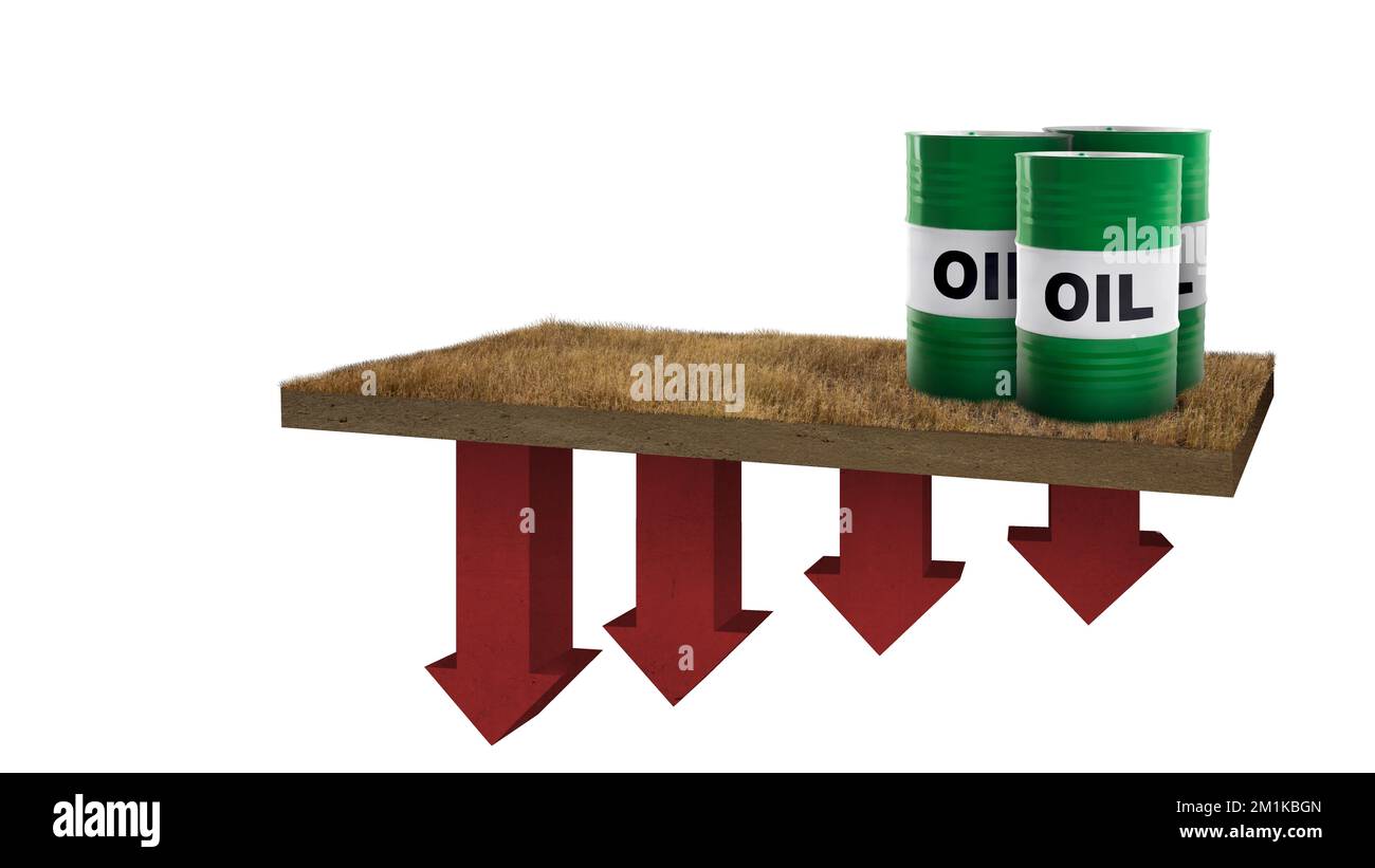 Oil crash concept barrel Cut Out Stock Images & Pictures - Alamy