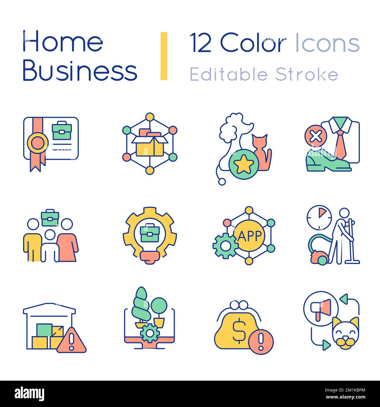 Home business RGB color icons set Stock Vector Image & Art - Alamy