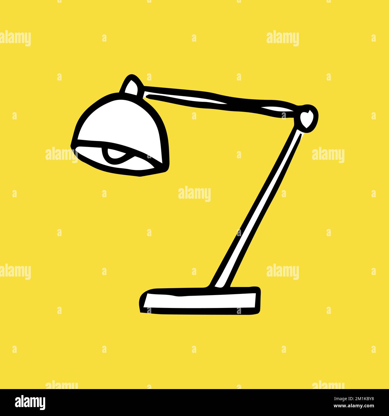 Desk Lamp Icon, Office Concept, Sketch and Vintage style. - Vector ...