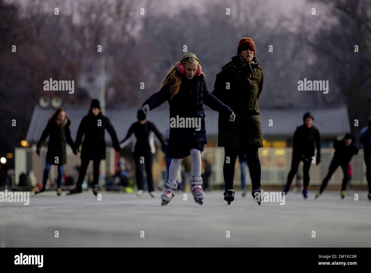 DOORN - Netherlands, 13/12/2022, The first skaters ride their laps on ...