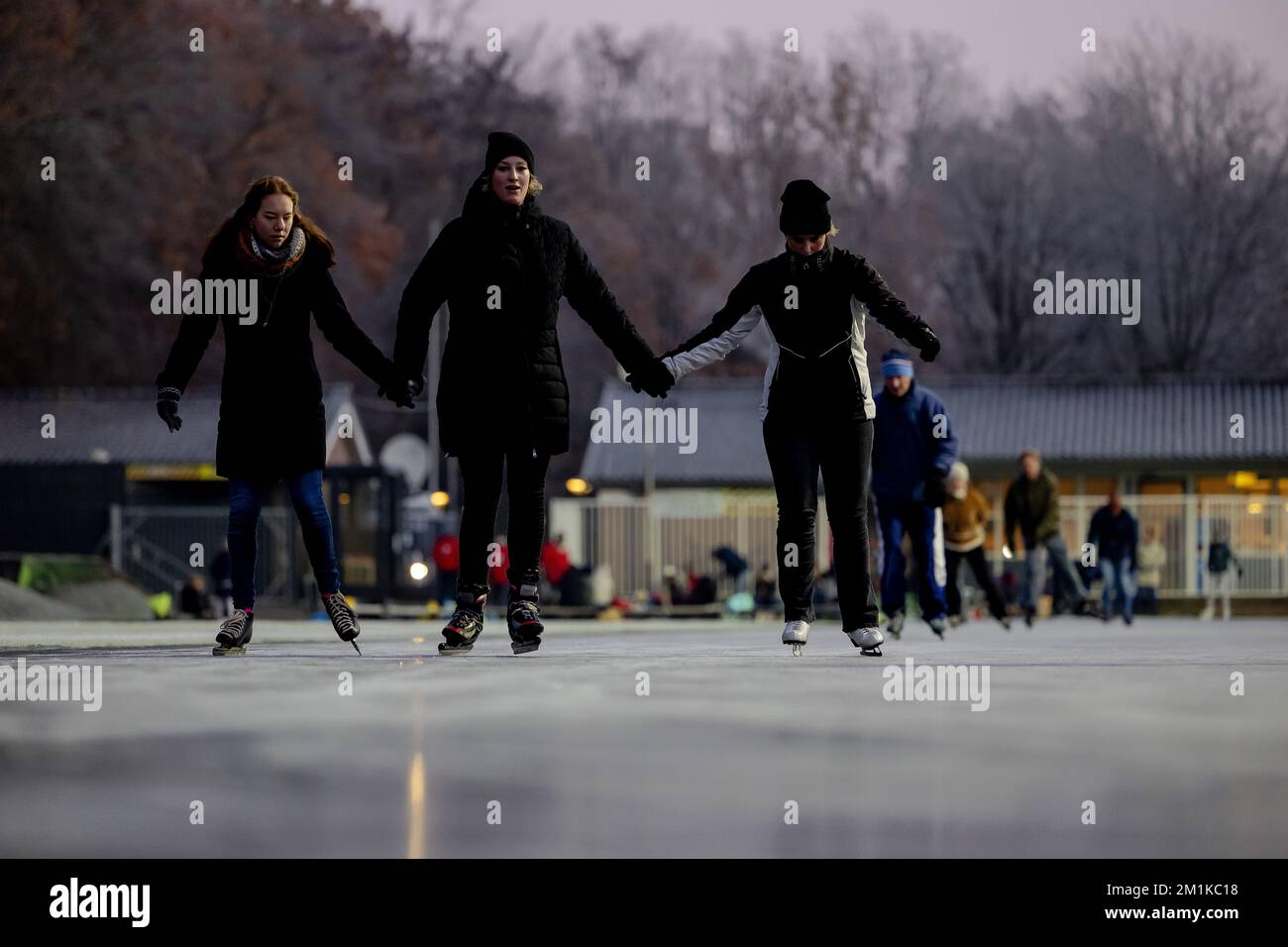 DOORN - Netherlands, 13/12/2022, The first skaters ride their laps on ...