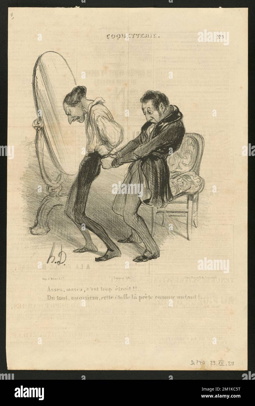 Assez, assez, c'est trop étroit!!.... Honoré Daumier (1808-1879 ...