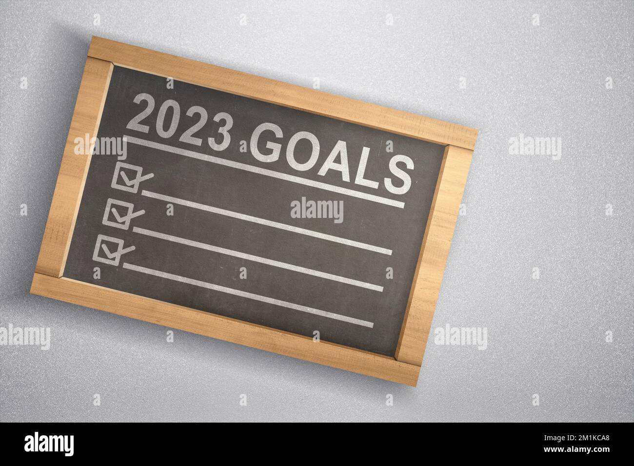 The 2023 goal list is on the little blackboard. Goals of 2023. Happy ...