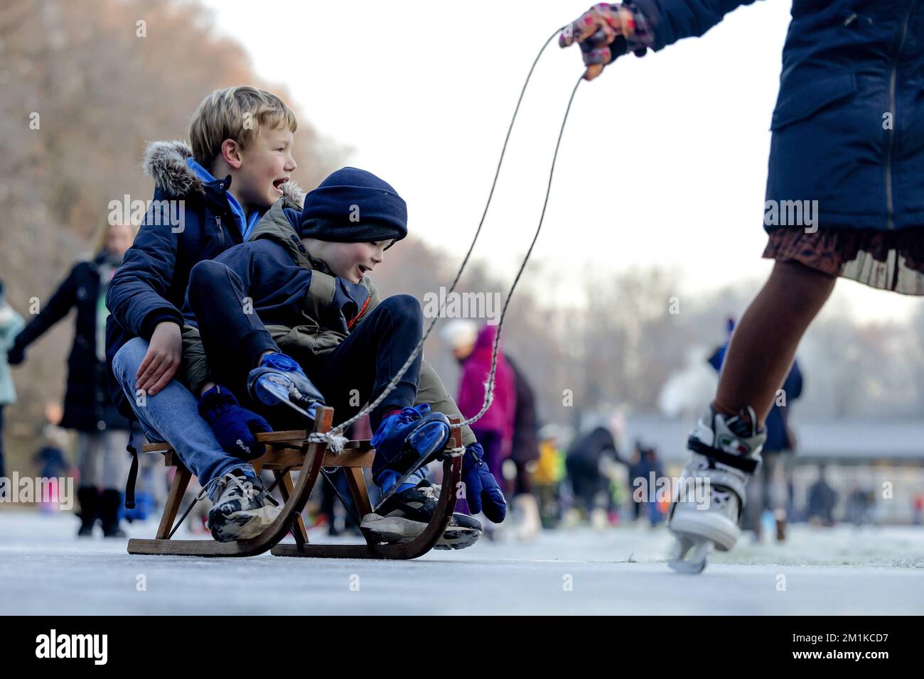 DOORN - Netherlands, 13/12/2022, Ice fun on natural ice. The Doornsche ...