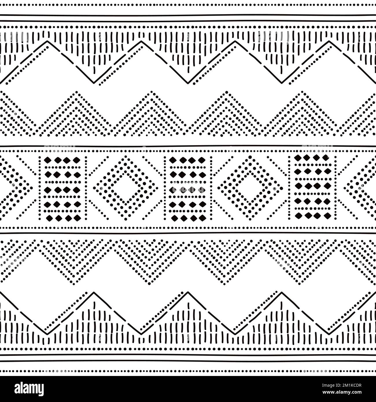 Bell Beaker folk - prehistoric pottery style vector seamless pattern ...