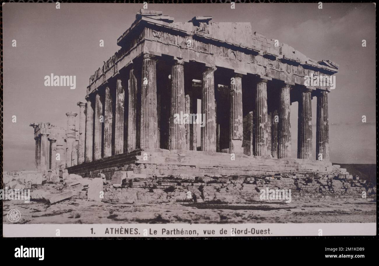 Athènes. Le Parthénon, vue de nord-ouest , Greek temples ...