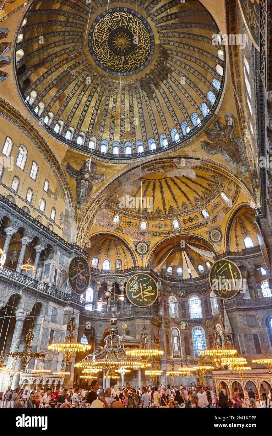 Santa Sofia mosque indoor. Historic landmark place in Istanbul. Turkey Stock Photo - Alamy