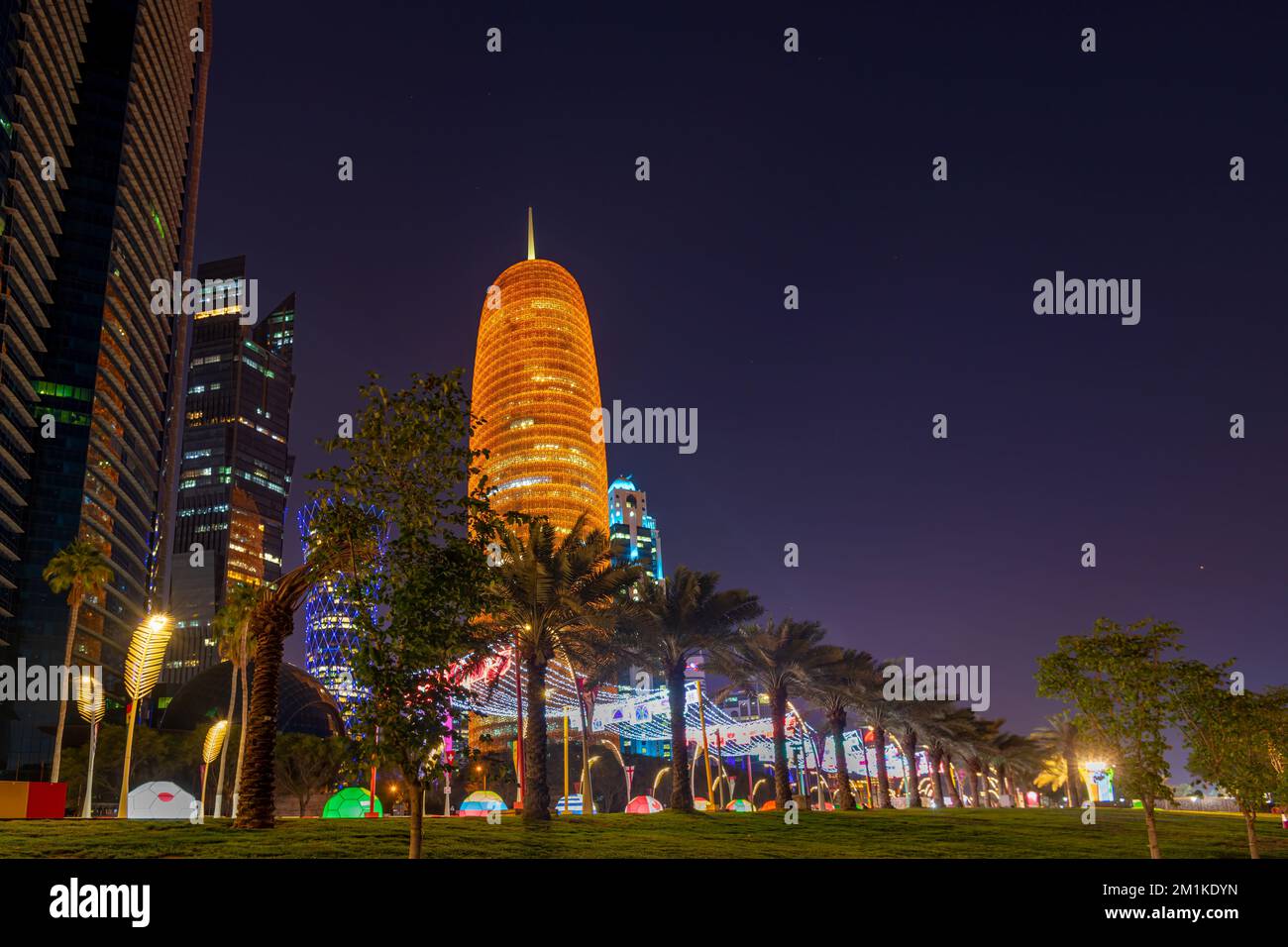 Beautiful Doha Skyline view from Sheraton Park. FIFA World Cup Qatar ...