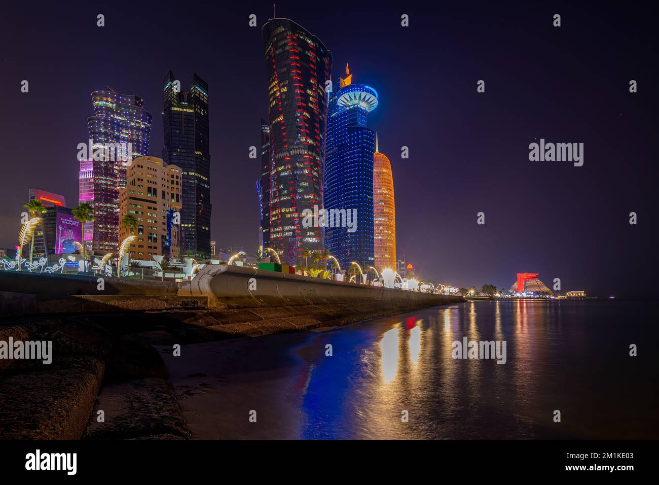 Beautiful Doha Skyline view from Sheraton Park. FIFA World Cup Qatar ...