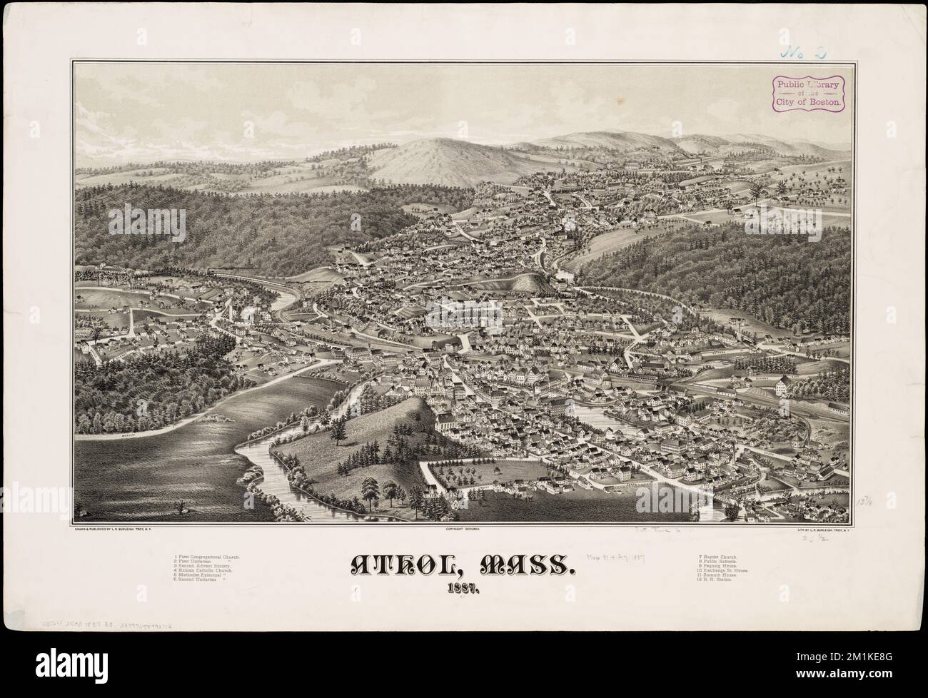 Athol, Mass : 1887 , Athol Mass., Aerial views Norman B. Leventhal Map ...