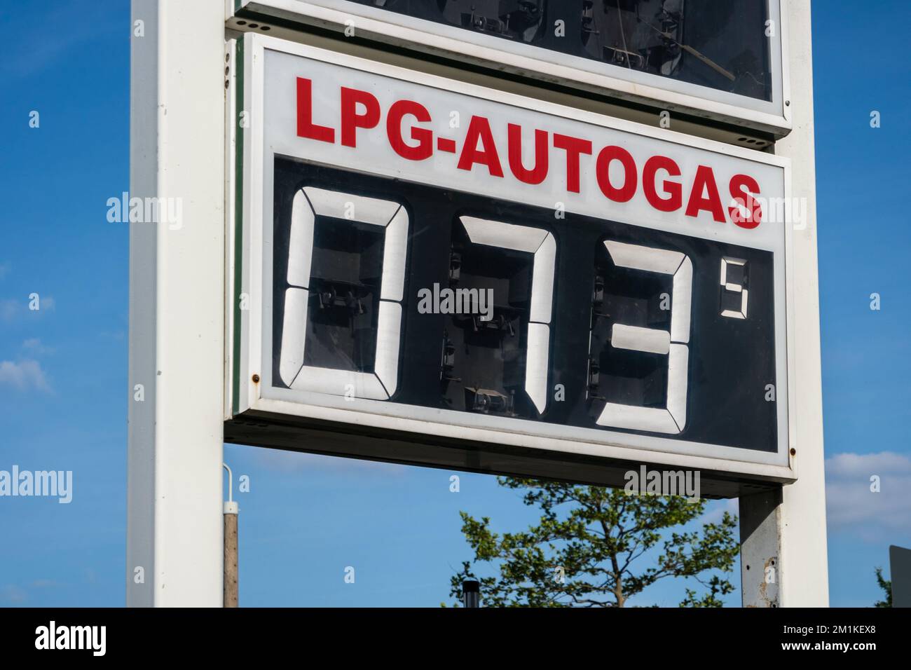 Sign price LPG at a gas station Stock Photo - Alamy