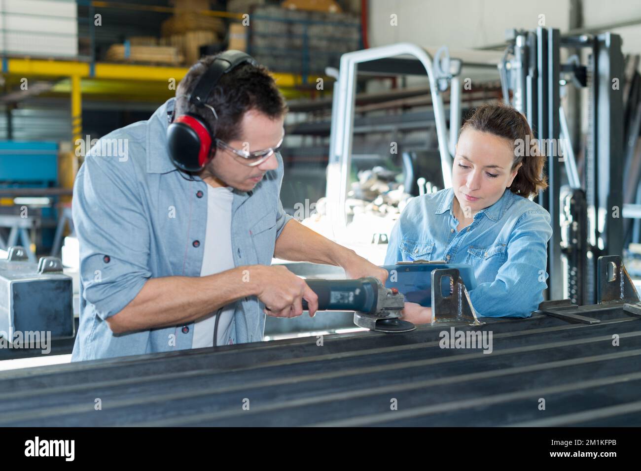 workers ready welding work in a factory Stock Photo - Alamy
