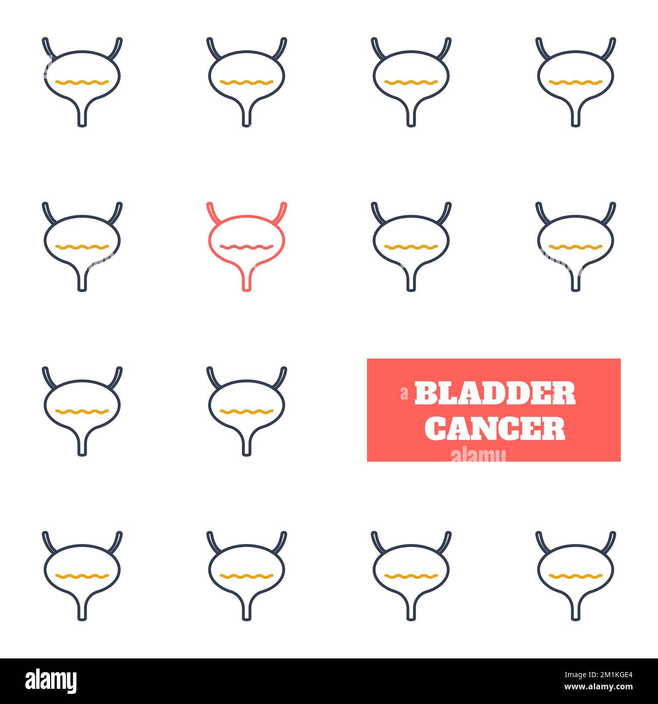 Bladder cancer awareness disease medical pattern poster Stock Vector ...
