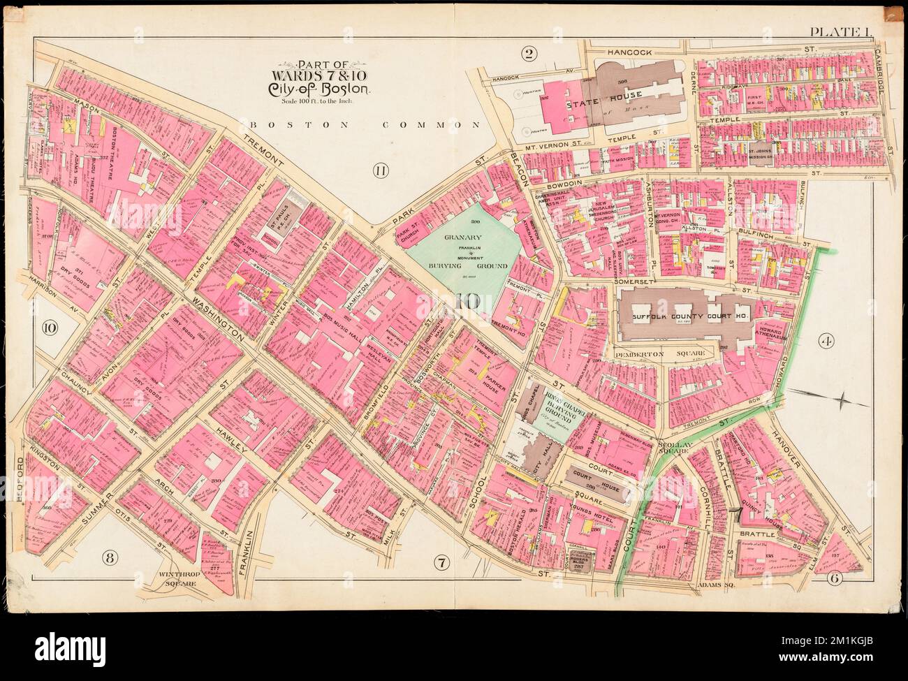 Atlas of the city of Boston : city proper and Roxbury : plate 1 ...