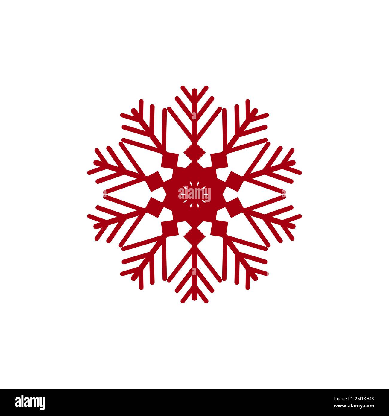 Red Snowflake icon isolated on white background. Vector Illustration ...