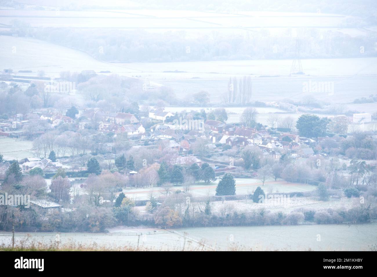 Brighton, December 11th 2022: Frosty conditions in the South Downs ...