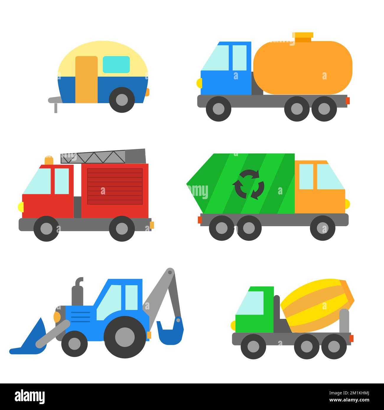 Set of toy vehicles. Vector illustration in a flat style Stock Vector ...