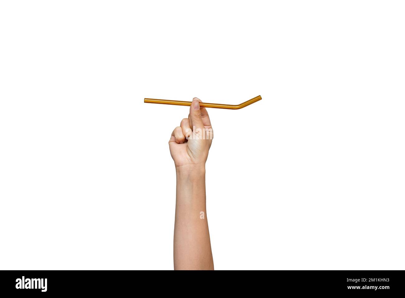 Recycling Garbage and separate Trash. Hand holding straw on isolated ...