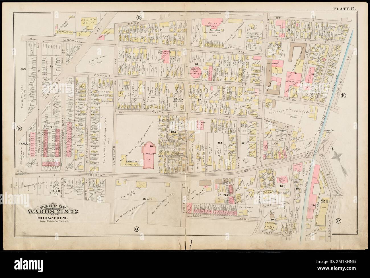 Atlas Of The City Of Boston Roxbury Plate E Boston Mass Maps Real Property