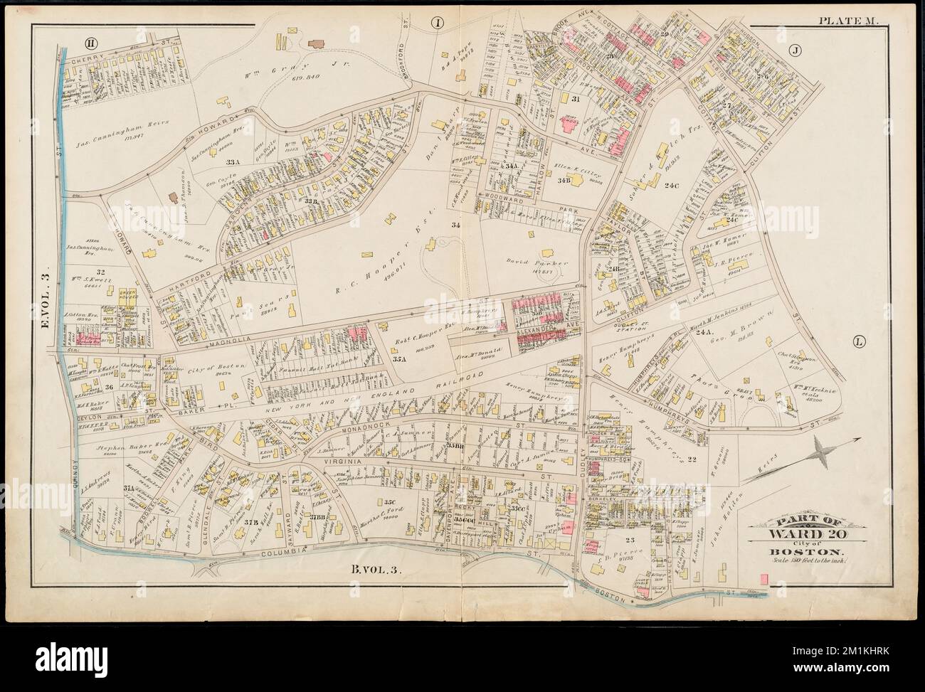 Atlas of the city of Boston : Roxbury : plate M , Boston Mass., Maps ...