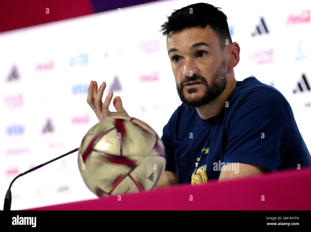 France goalkeeper Hugo Lloris during a press conference at the Main ...