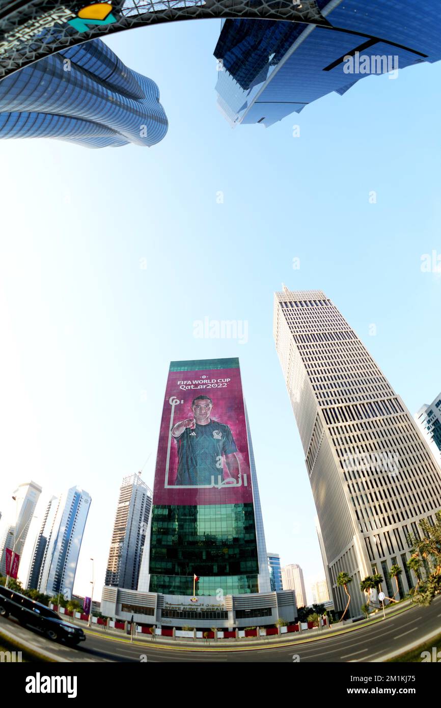 Corniche buildings during the FIFA World Cup Qatar 2022. Doha, Qatar ...