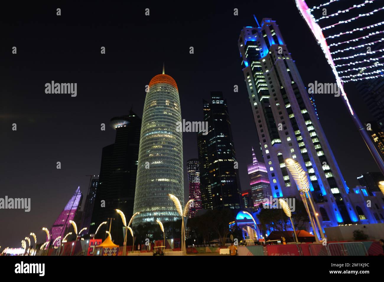 Corniche buildings during the FIFA World Cup Qatar 2022. Doha, Qatar ...